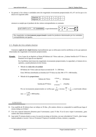 Proporcionalidad Numérica | PDF