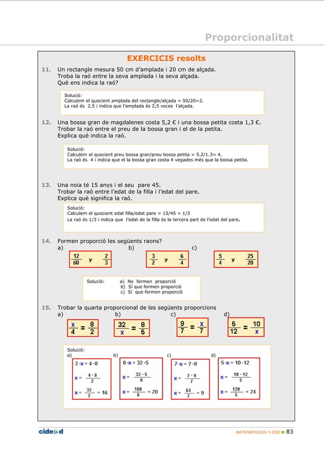 Proporcionalitat i percentatges | PDF