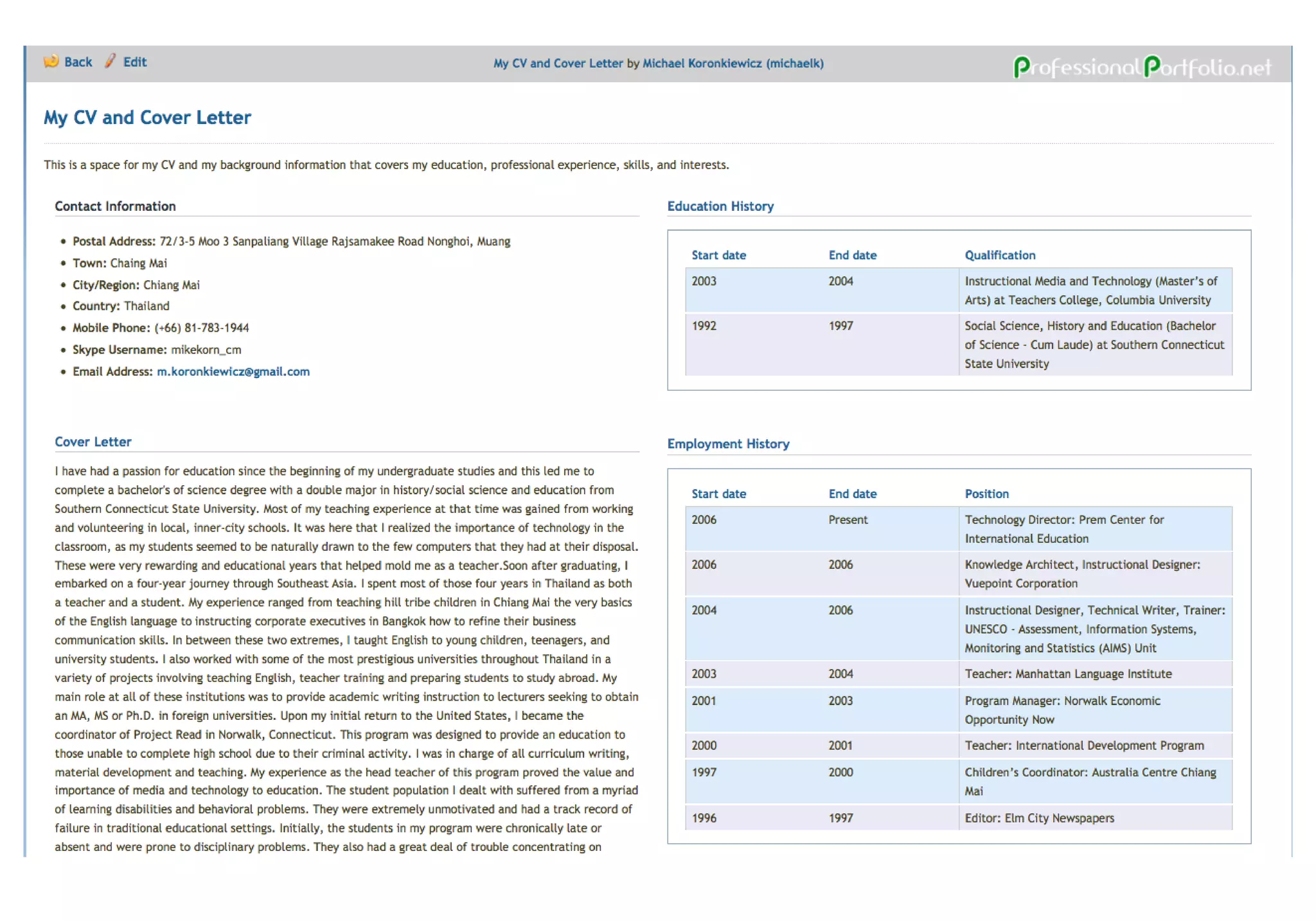 Professional Portfolio | ODP