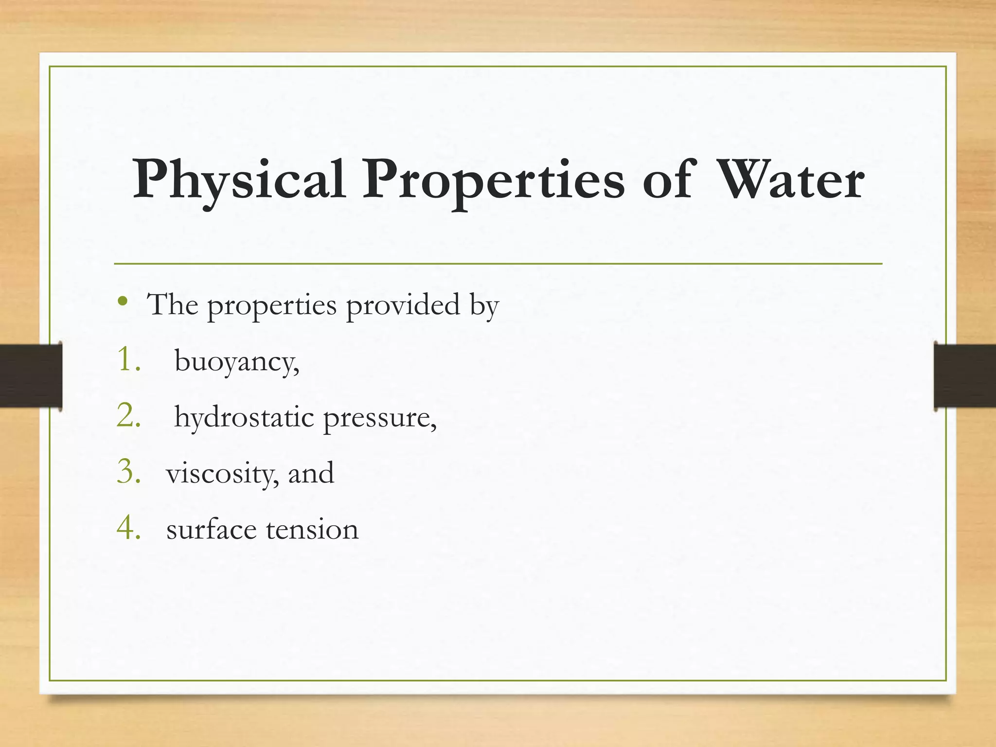 Proporties of water | PPTX
