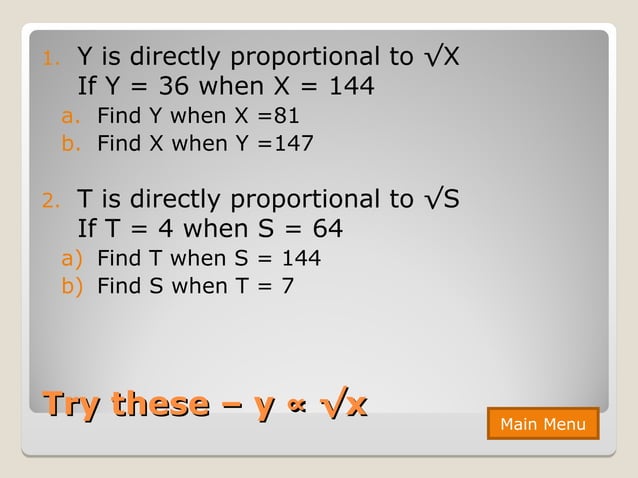 Grade 8 Direct and Inverse proportion.ppt | Physics | Science