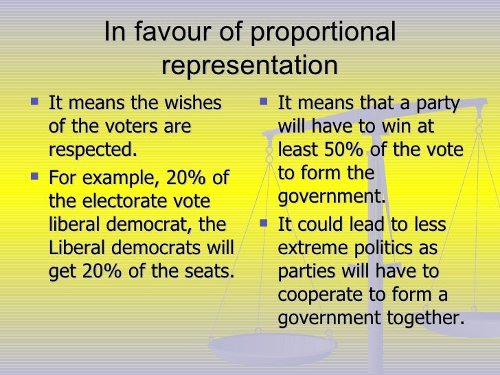 Proportional Representation & Constituencies
