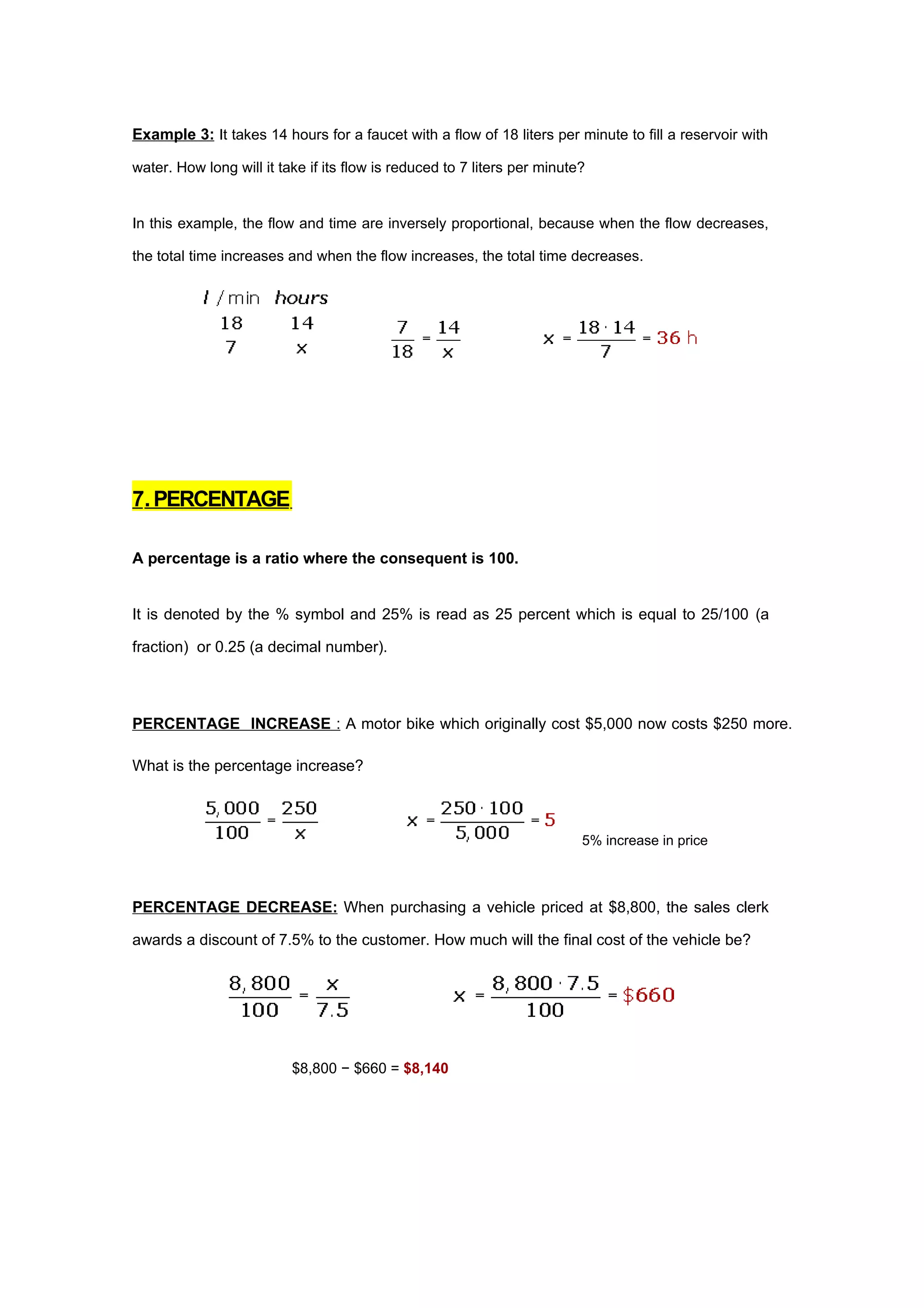 Proportionality and percentage | DOC
