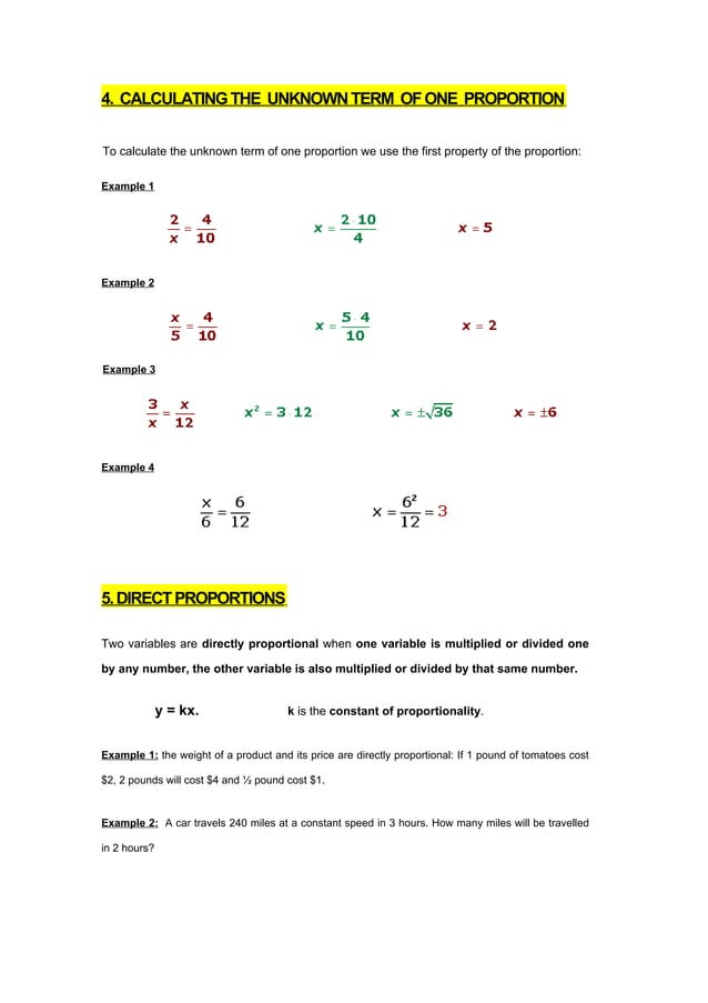Proportionality and percentage | DOC