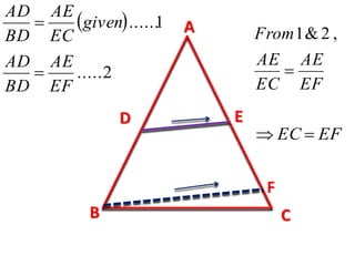 Proportionality theorem and its converse | PPTX