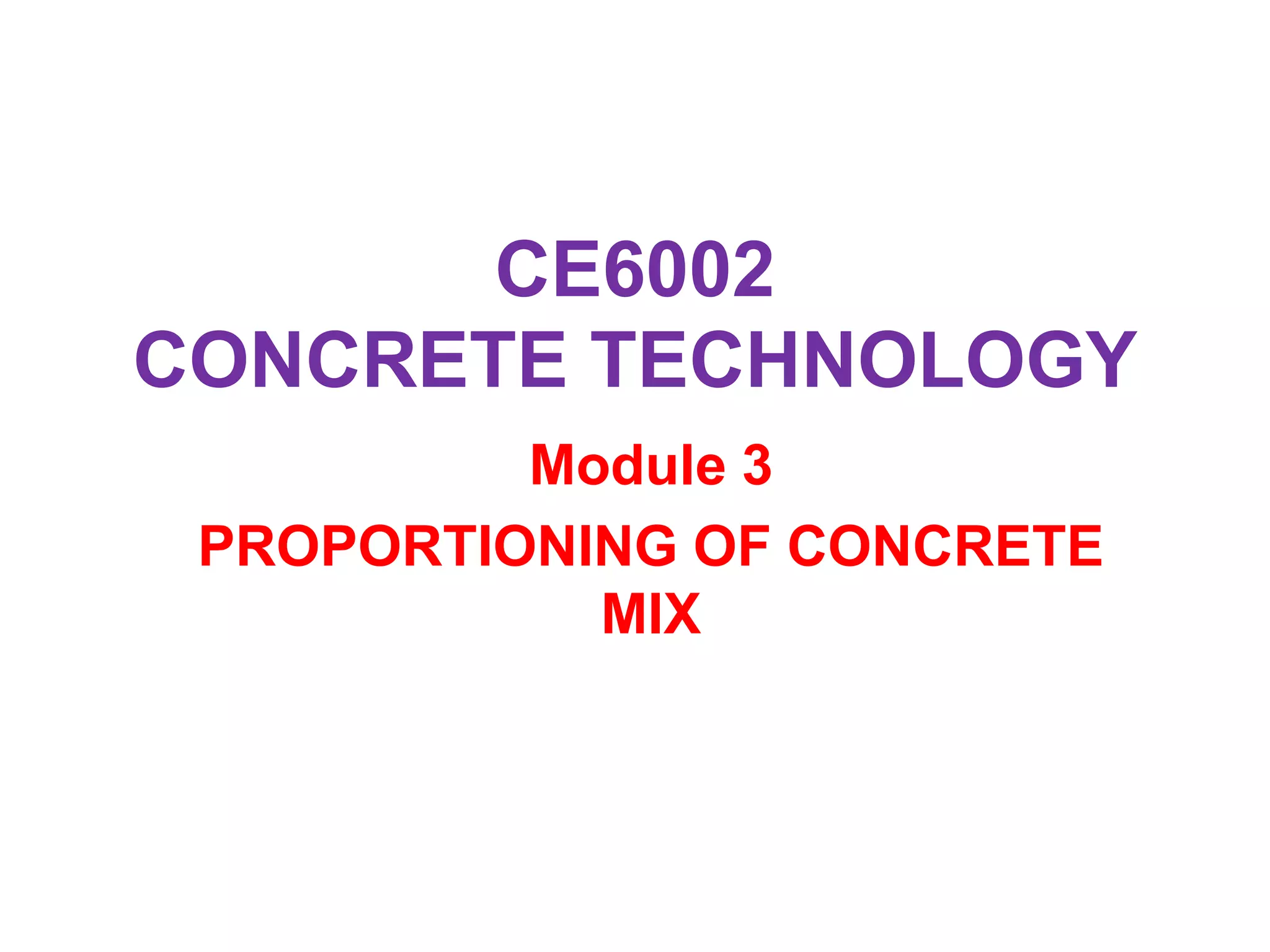 Proportioning of concrete mix | PPTX