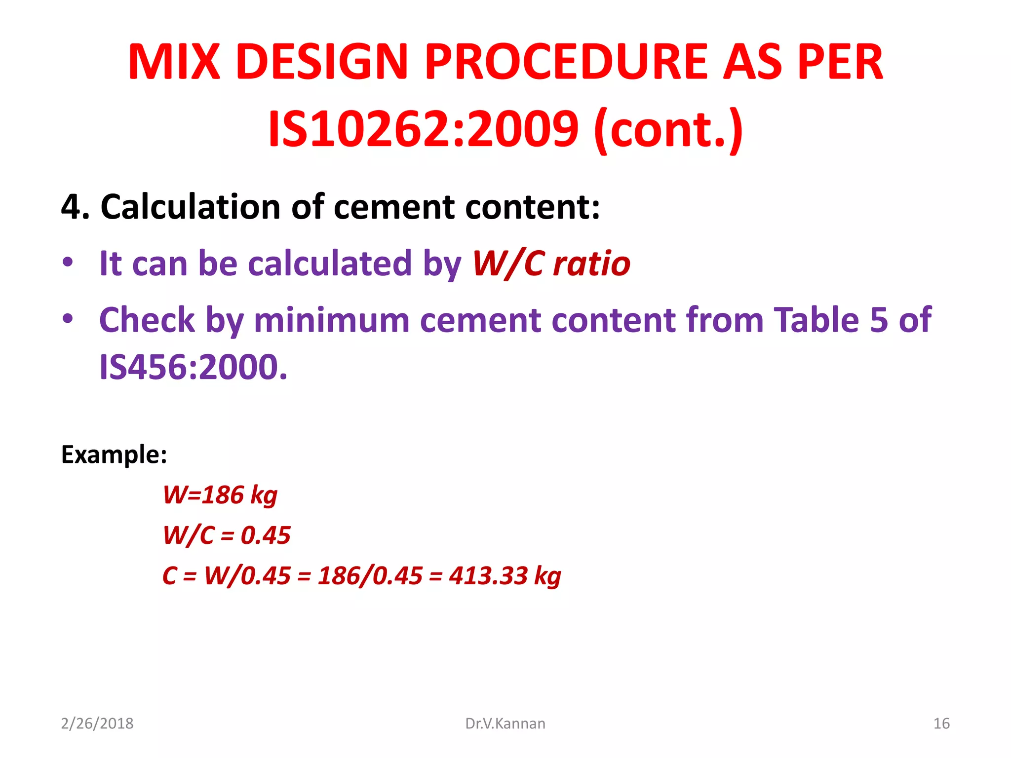 Proportioning of concrete mix | PPTX