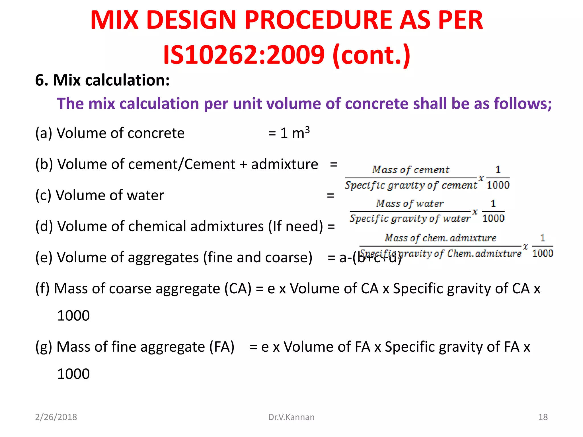 Proportioning of concrete mix | PPTX