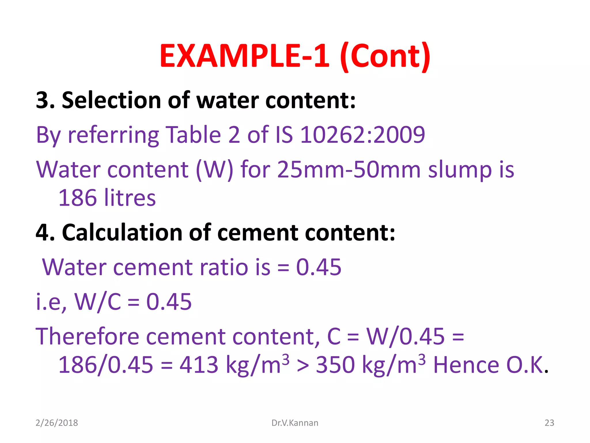 Proportioning of concrete mix | PPTX