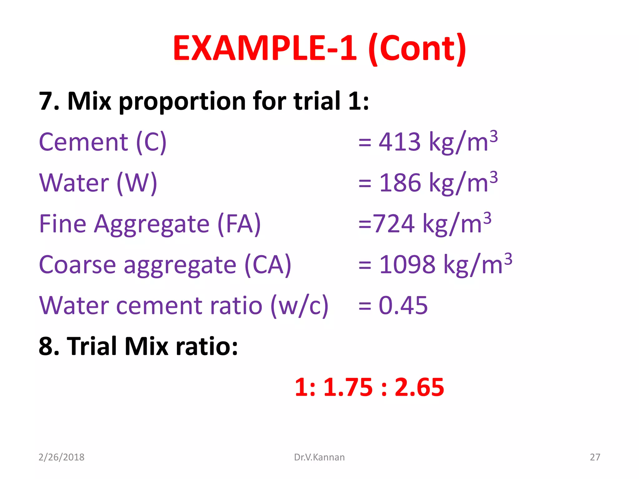 Proportioning of concrete mix | PPTX