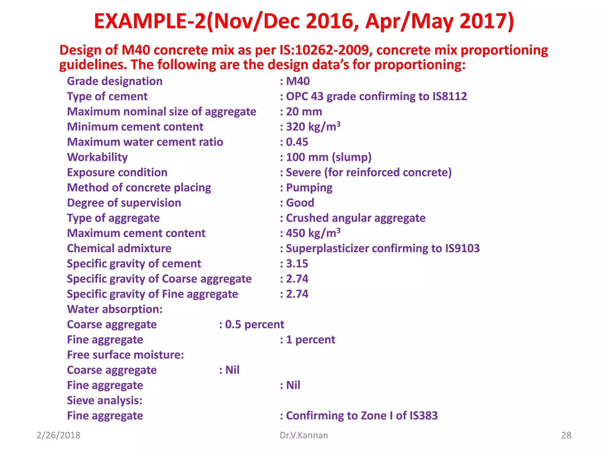 Proportioning of concrete mix | PPTX