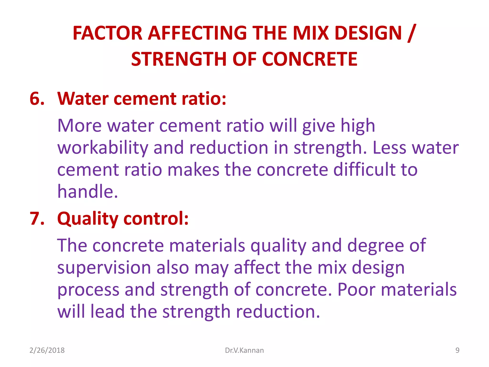 Proportioning of concrete mix | PPTX