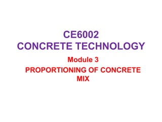 Proportioning of concrete mix | PPTX