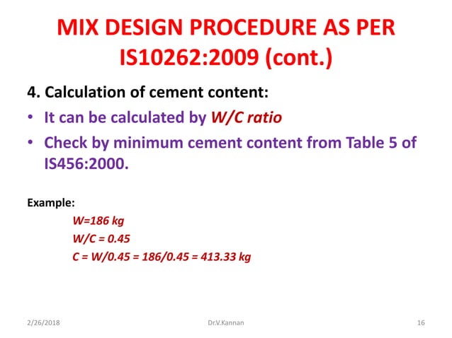 Proportioning of concrete mix | PPTX