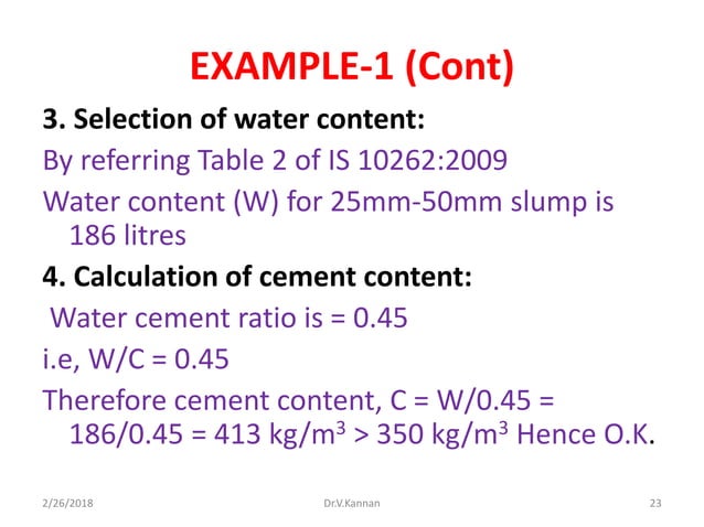 Proportioning of concrete mix | PPTX