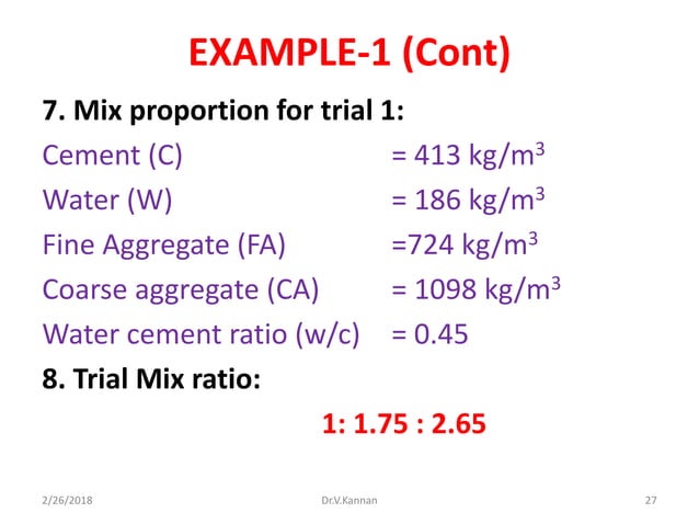 Proportioning of concrete mix | PPTX