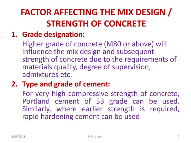 Proportioning of concrete mix | PPTX