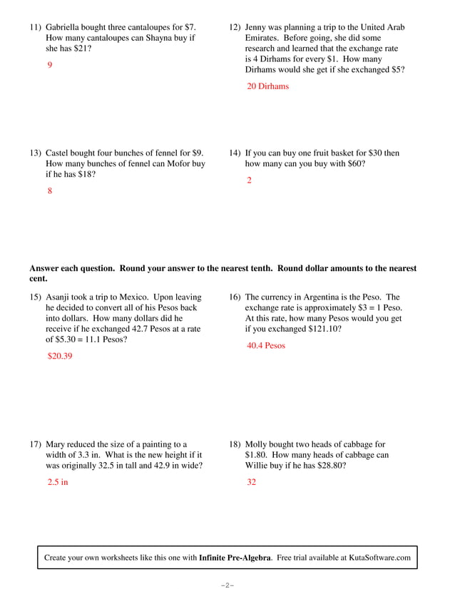 Proportion word problems | PDF