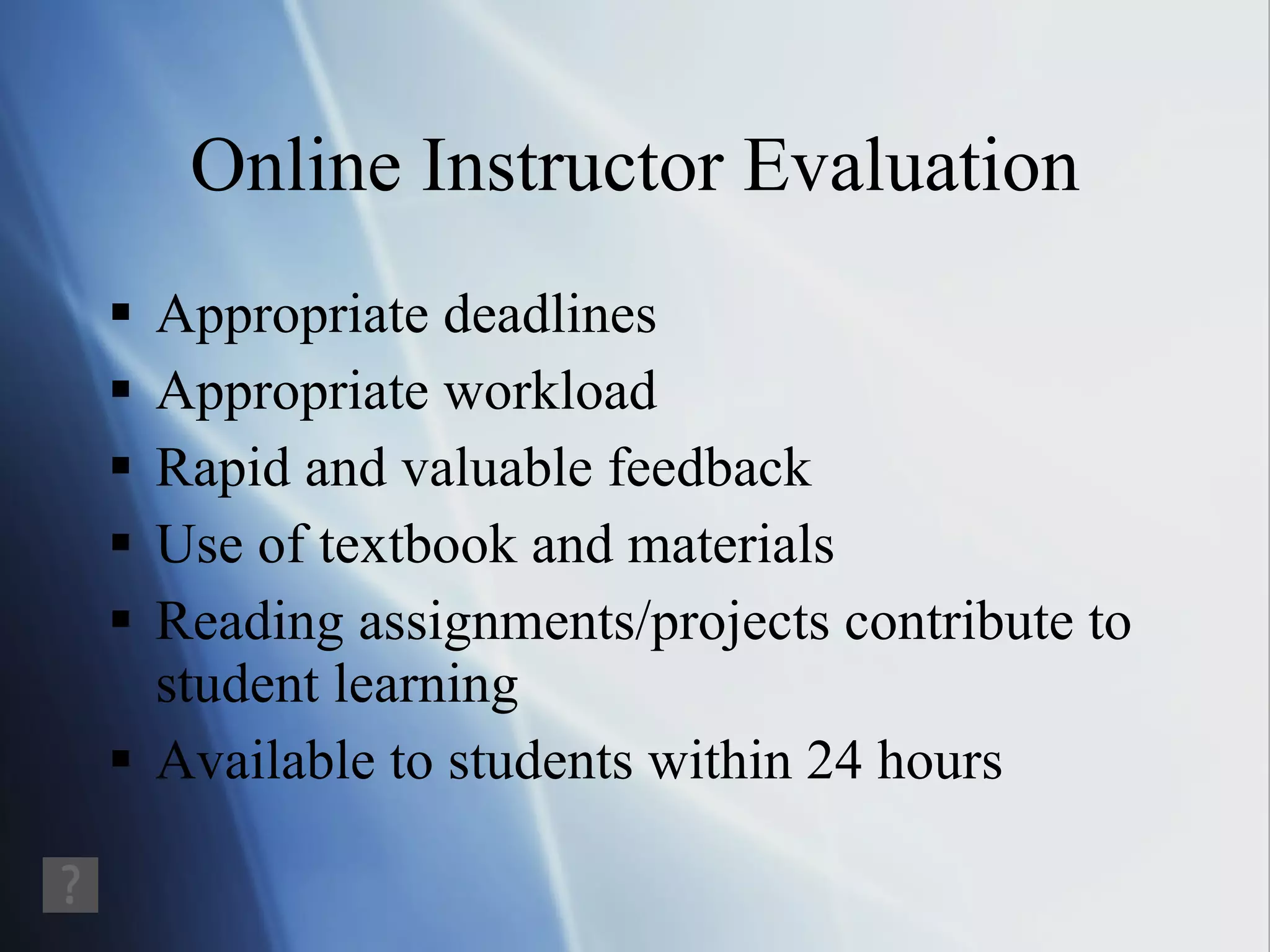 Online Course Evaluation Proposal | PPT
