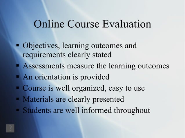 Online Course Evaluation Proposal | PPT