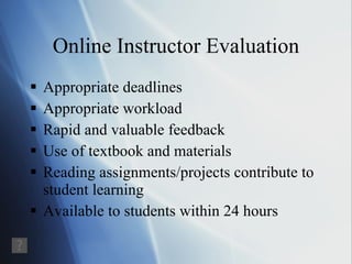 Online Course Evaluation Proposal | PPT