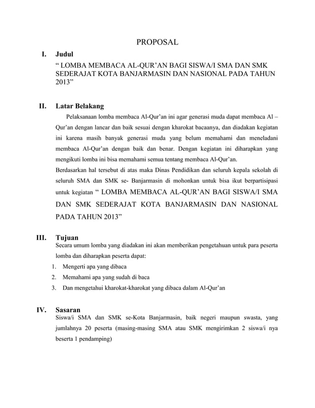 contoh proposal | DOCX