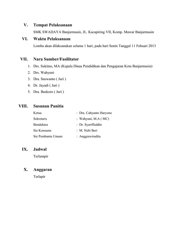 contoh proposal | DOCX