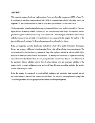 Role of Customer Relationship Management in retail sector (CSR) | DOCX