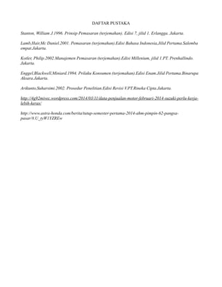 PROPOSAL PENELITIAN EKONOMI MANAJEMEN PEMASARAN | ODT