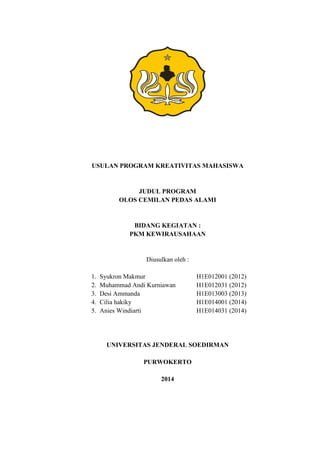 Proposal cemilan olos | PDF