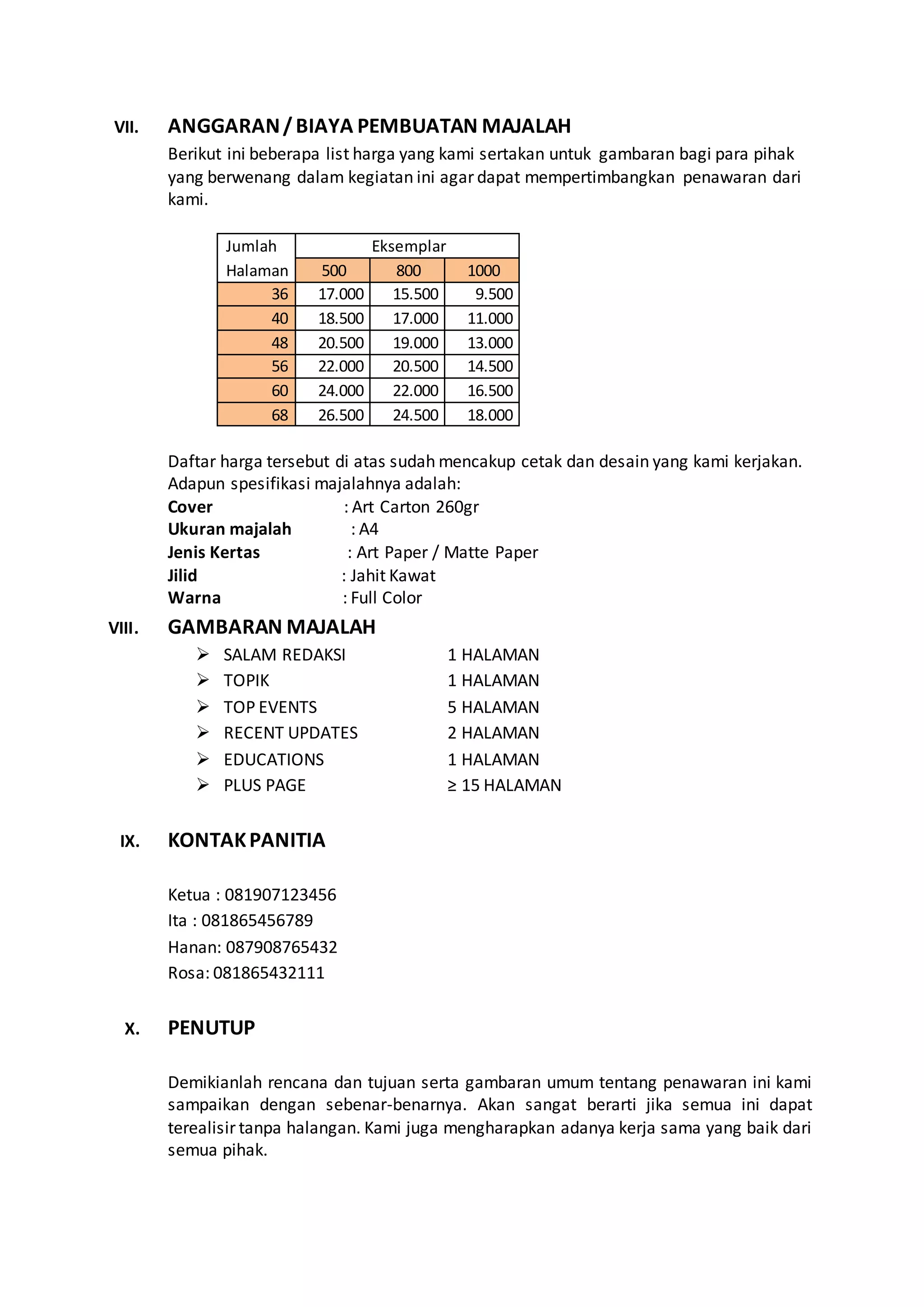 Proposal Penerbitan Majalah Lensa | DOCX