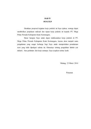 Proposal Kerja Praktek Limbah Cair Batu Bara | PDF