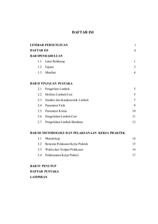 Proposal Kerja Praktek Limbah Cair Batu Bara | PDF