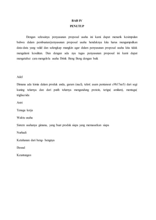 PROPOSAL PERENCANAAN BISNIS | DOCX