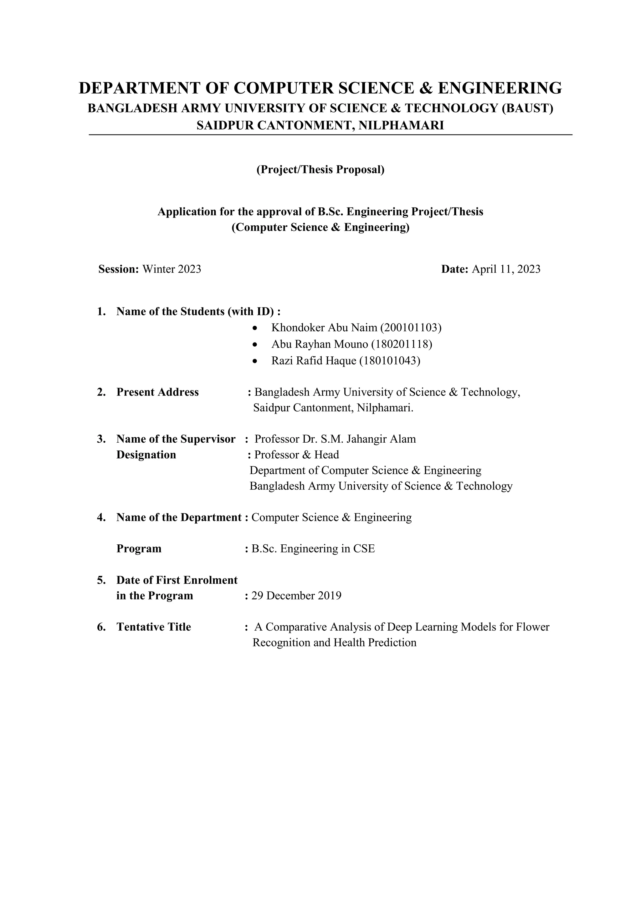 A Comparative Analysis of Deep Learning Modelsfor Flower Recognition and Health Prediction ...