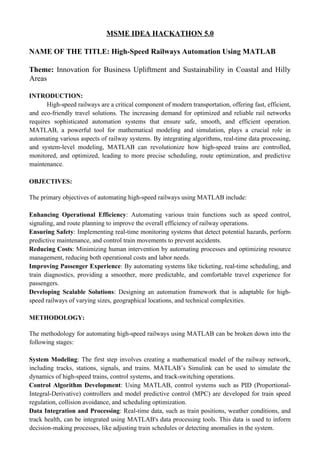 Machine learning algorithm using matlab for high speed railways | DOC