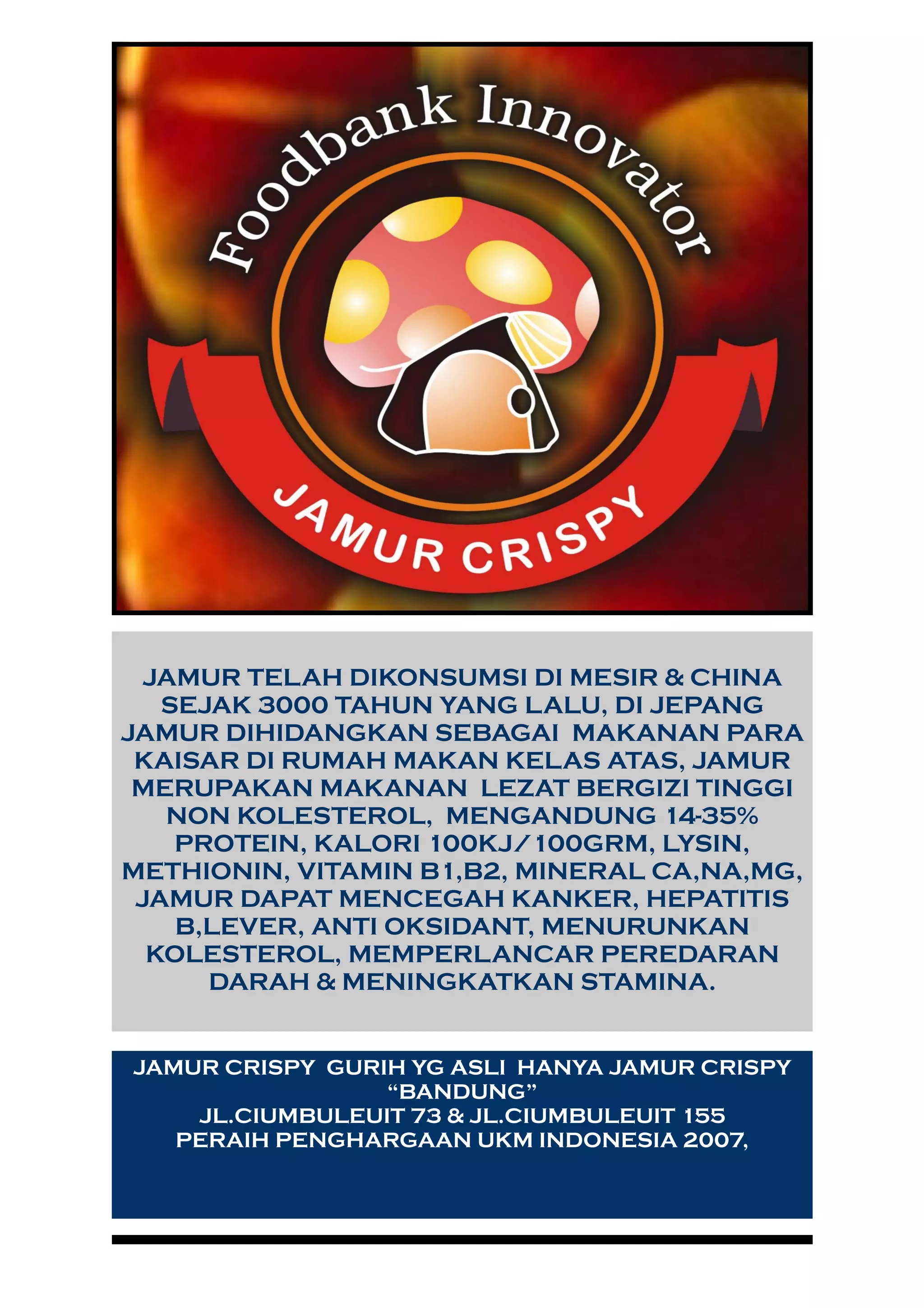 Proposal Frenchise Jamur Crispy | PDF