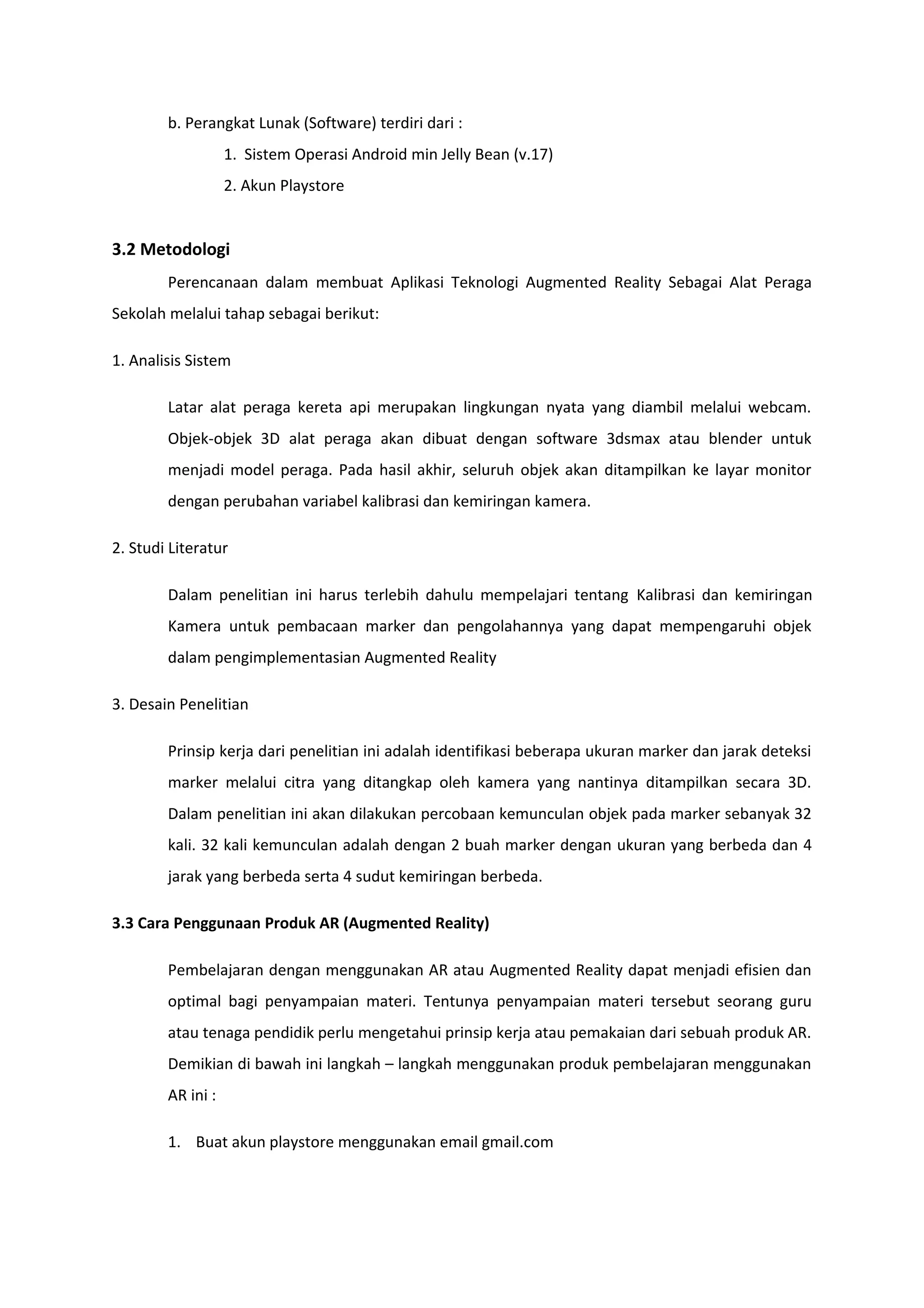 PROPOSAL ALAT PERAGA SEKOLAH BERBASIS AUGMENTED REALITY | DOC