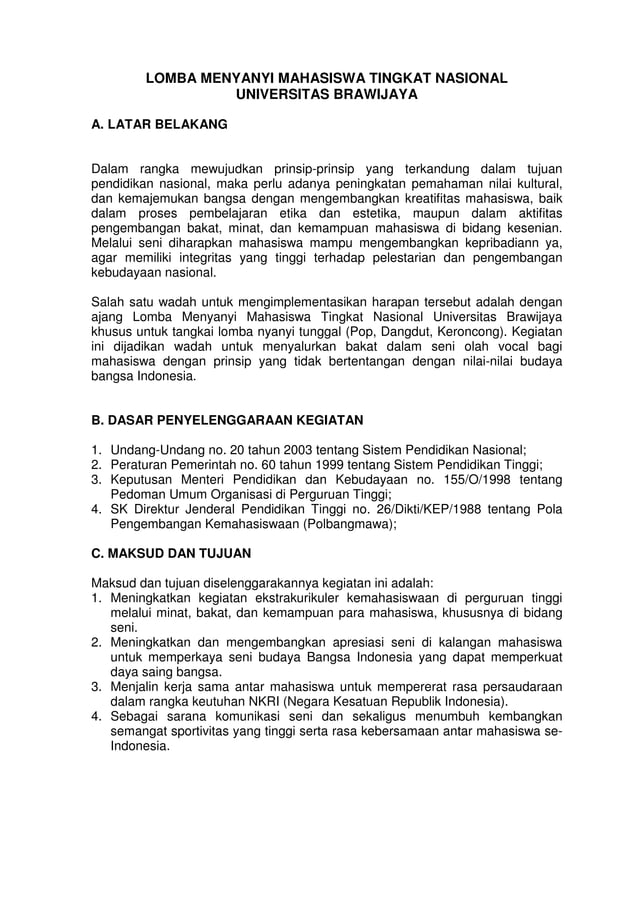 Proposal lomba-menyanyi-ub | PDF