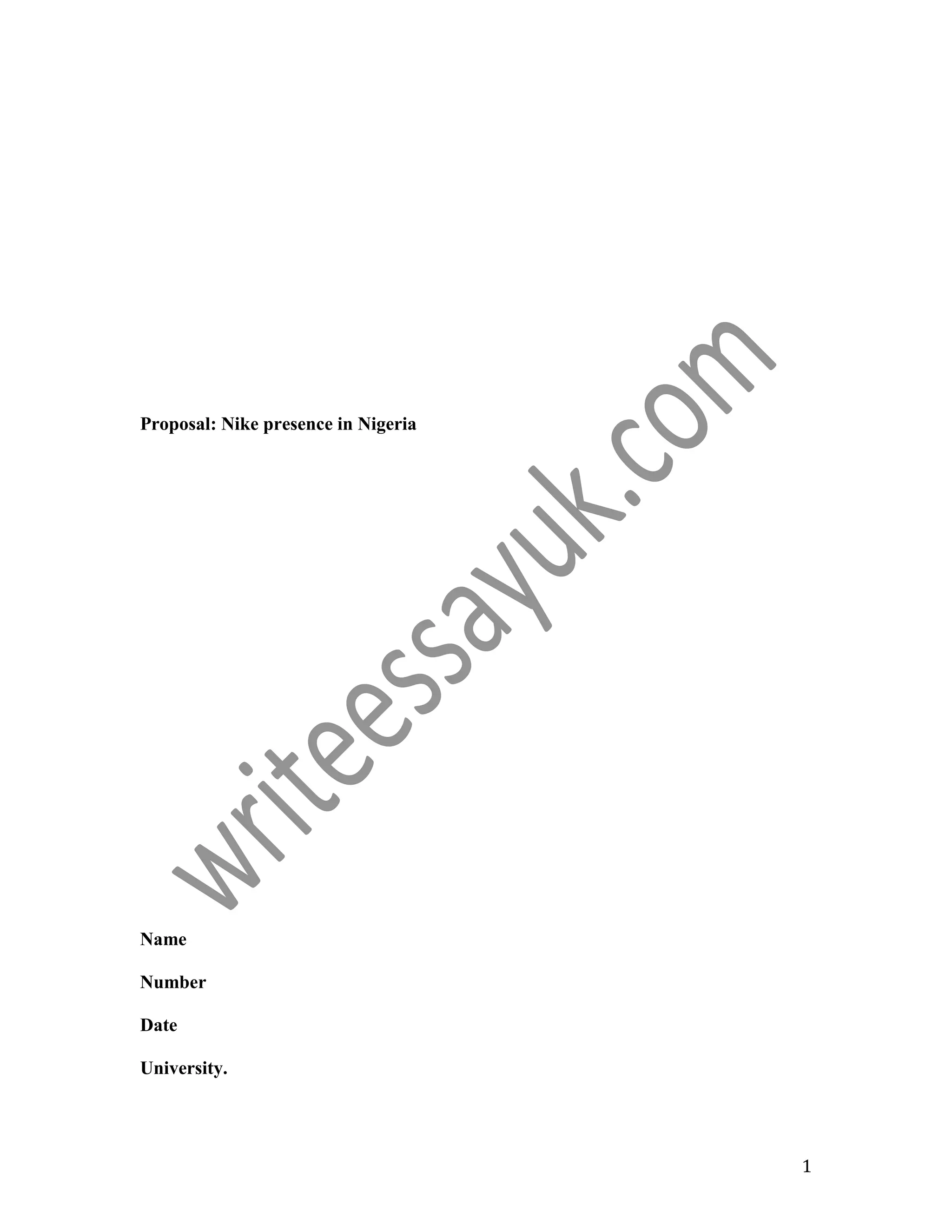 Proposal nike presence in nigeria | PDF