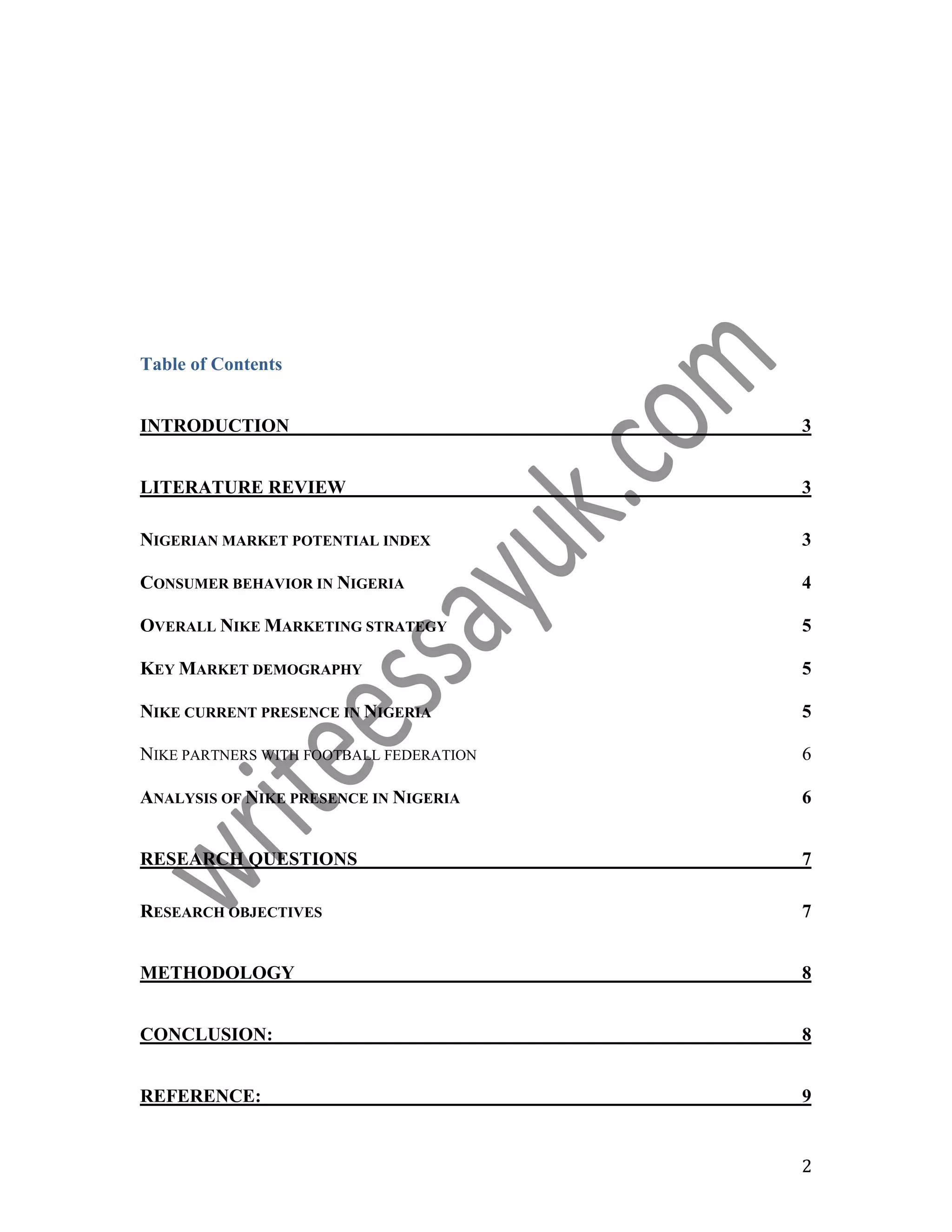 Proposal nike presence in nigeria | PDF