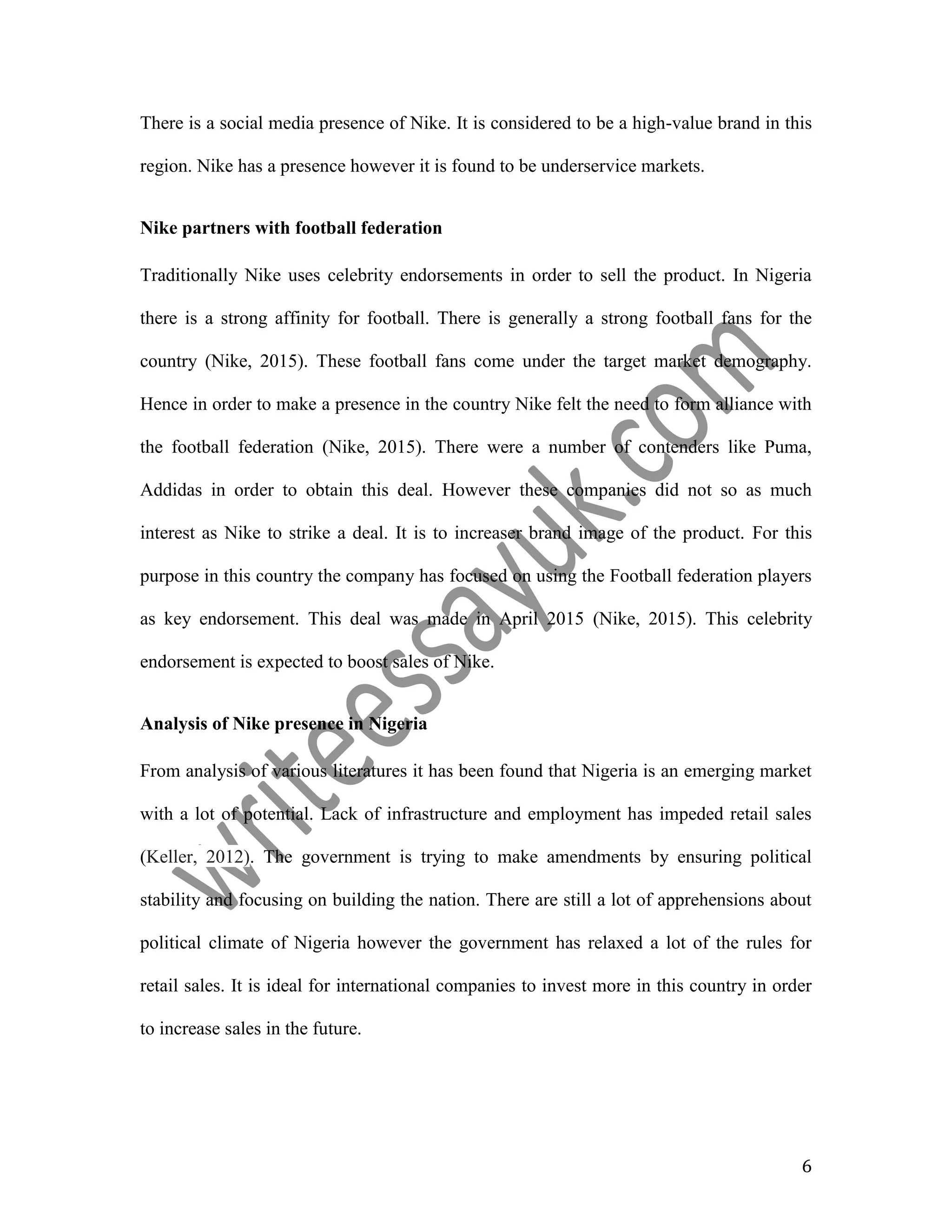 Proposal nike presence in nigeria | PDF