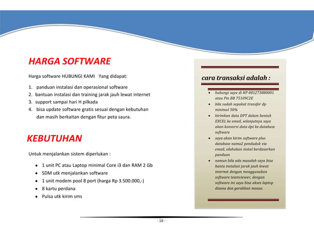 Proposal Pemenangan Caleg Partai Pemilu dengan Software Peta Suara | PPTX