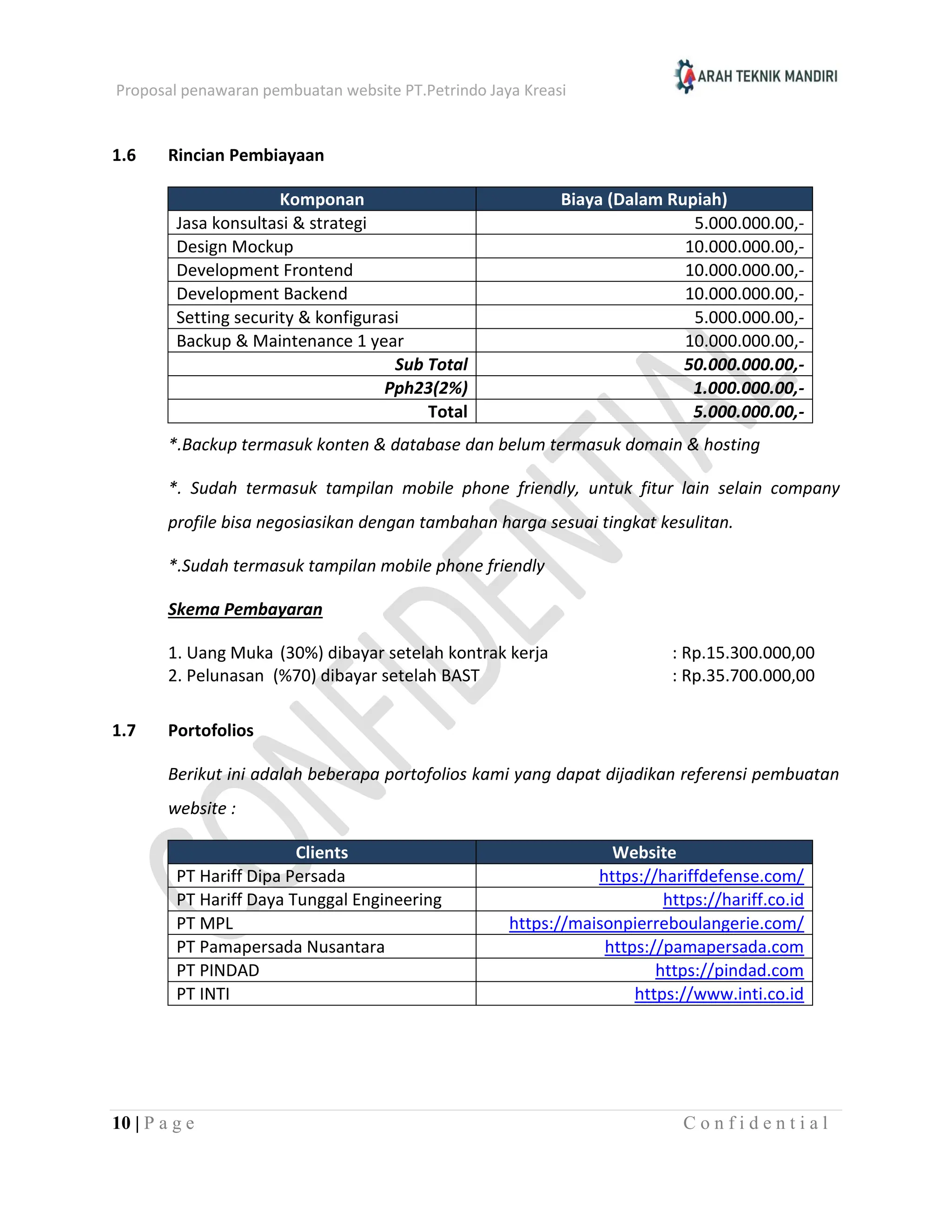 proposal pembuatan website p petrindo jaya abadi selalu | PDF