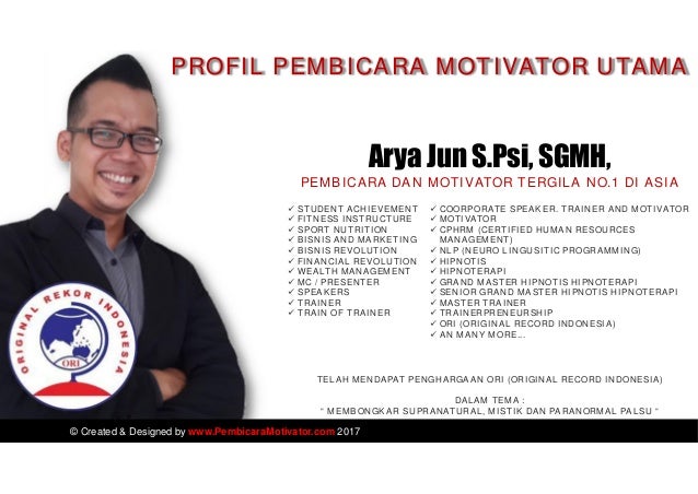 Proposal Profil Pembicara Motivator Indonesia
