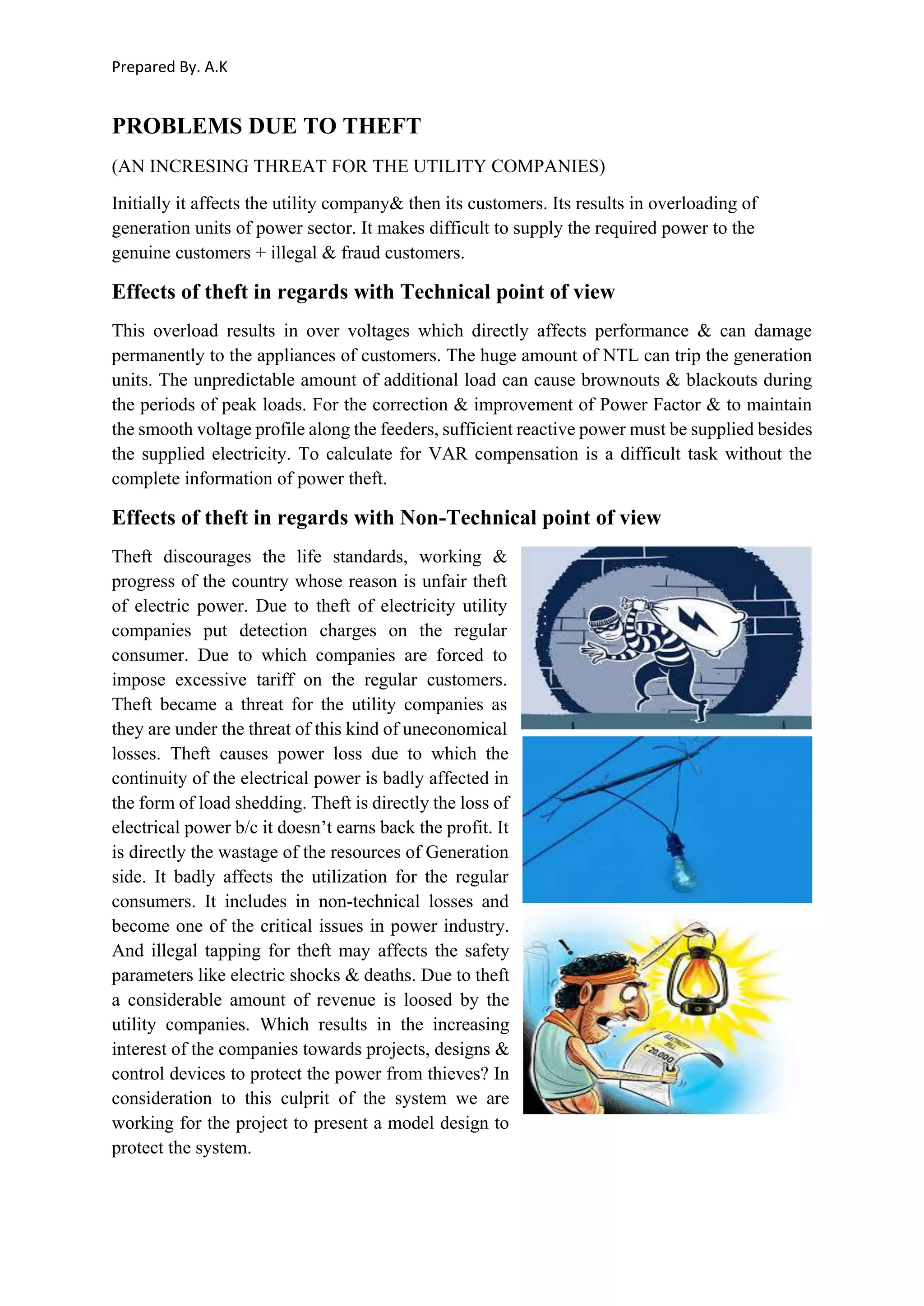 Proposal power-theft-detection | PDF | Gas and Electric | Home Utilities