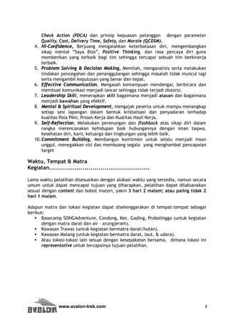 Proposal produk-avalon-outbound-outing | PDF