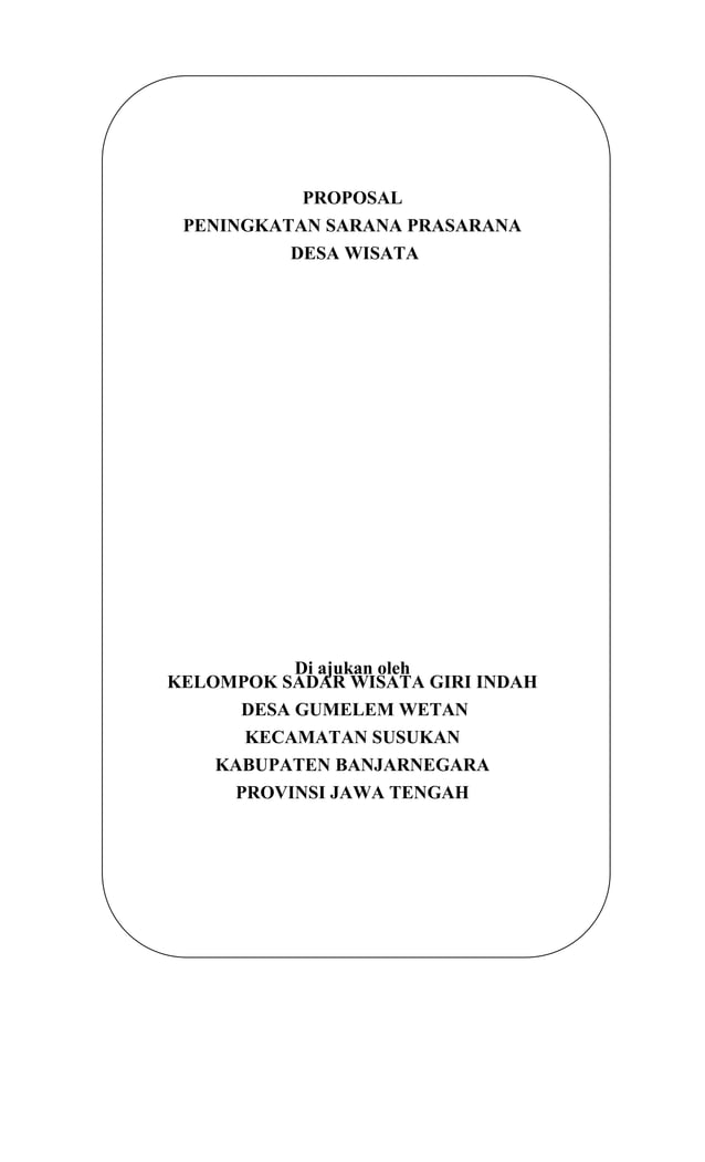 Proposal rintisan-desa-wisata | PDF