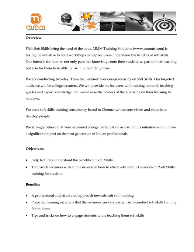 Proposal soft skills training - teachers | PDF Proposal soft skills training - teachers | PDF
