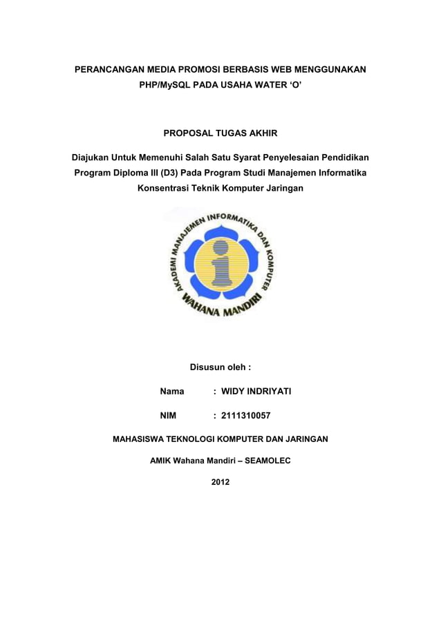 Contoh proposal TA | PDF